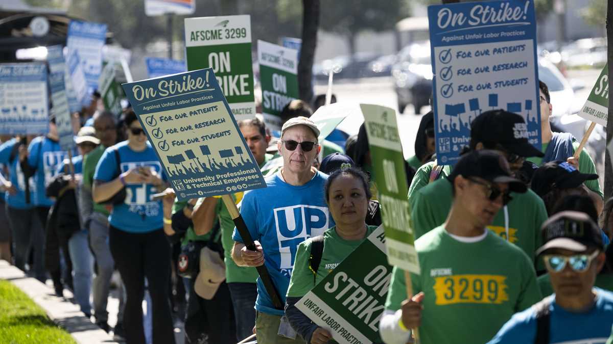 Thousands of University of California workers go on strike alleging ...